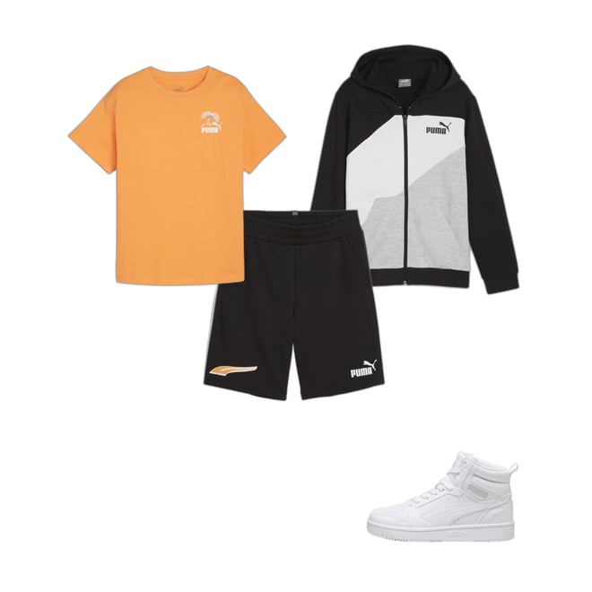 PUMA POWER Colorblock Big Kids' Full-zip Hoodie | PUMA