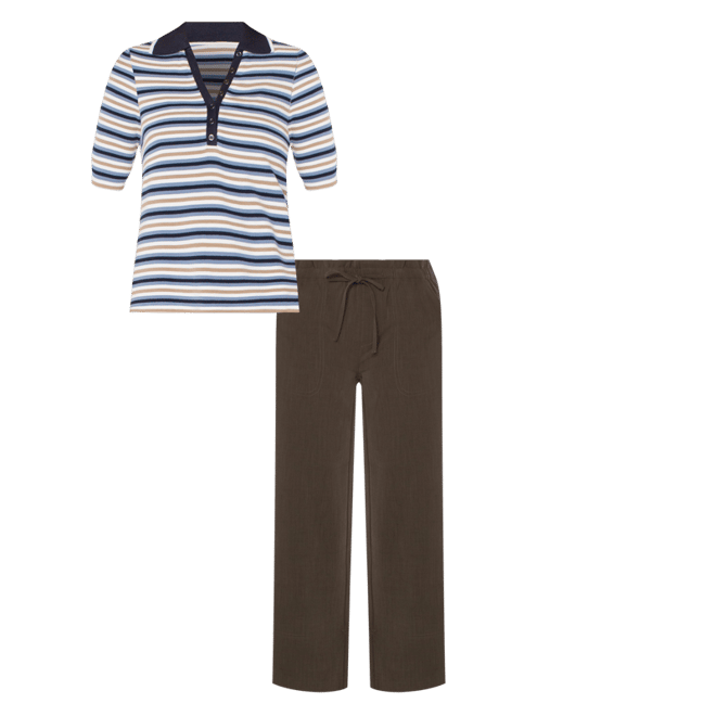 SHIRRED 1/2 SLEEVE COLLARED HENLEY KNIT TOP – LIVERPOOL LOS ANGELES