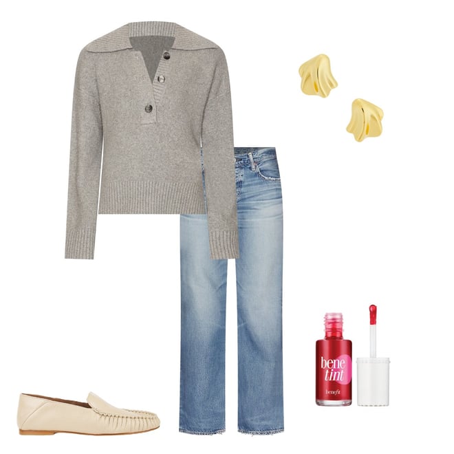 Free People Trading Up Polo in Grey Heather | REVOLVE