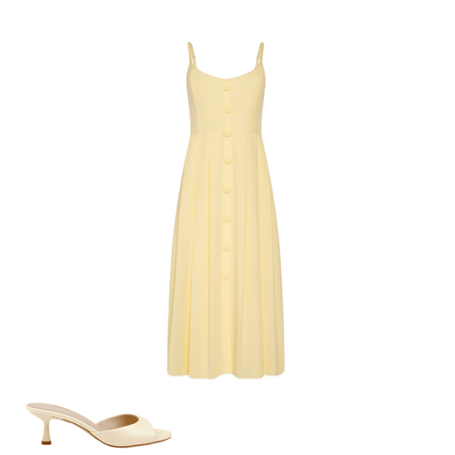 Reanne Midi Dress in Lemon Sorbet | L'AGENCE