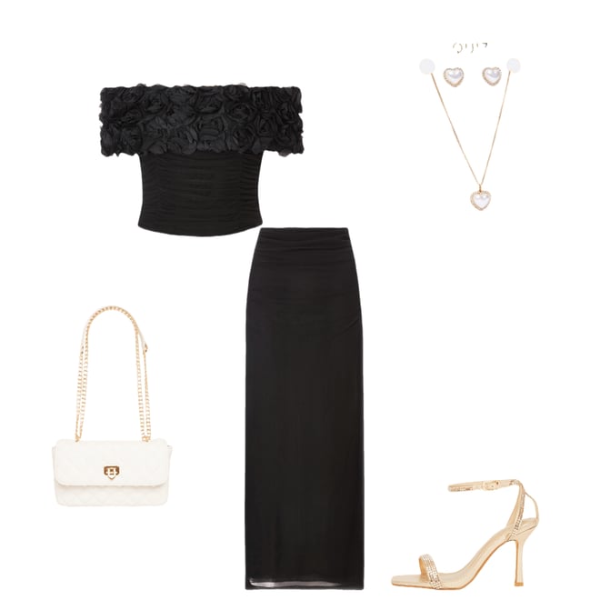 Black Floral Mesh Top - QUIZ Clothing