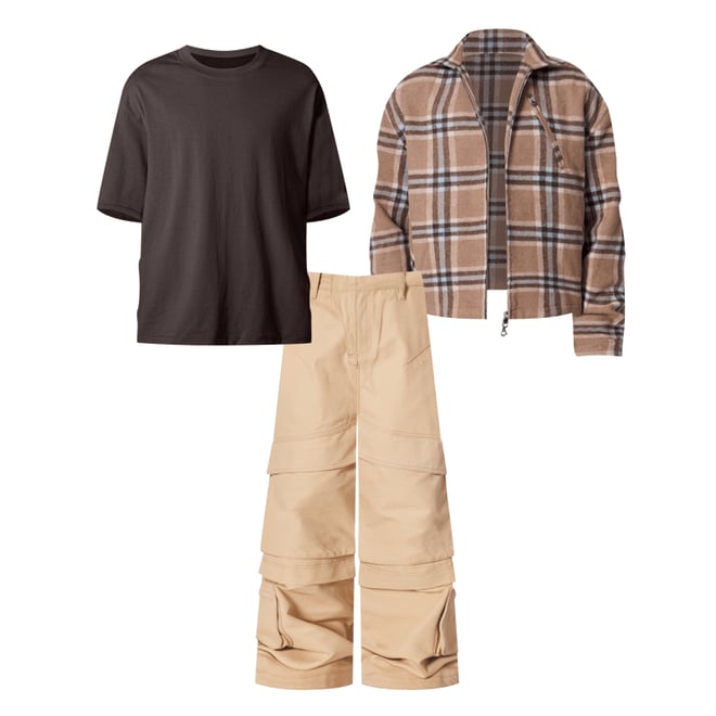 Plaid Flannel Front Zip Jacket - Brown/Cream | mnml | shop now Plaid Flannel Front Zip Jacket - Brown/Cream | mnml | shop now