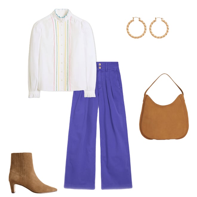 Brompton Wide Leg Trousers-Bright Blue | Boden USA Brompton Wide Leg Trousers-Bright Blue | Boden USA