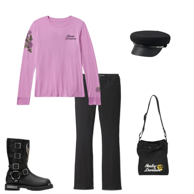 Rose & Thorn Bling Long Sleeve Top - Orchid | Harley Rose & Thorn Bling Long Sleeve Top - Orchid | Harley