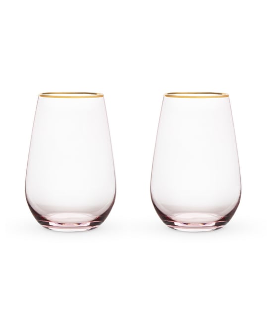 Twine Rose Crystal Stemless Wine Glass Set of 2 Macy s