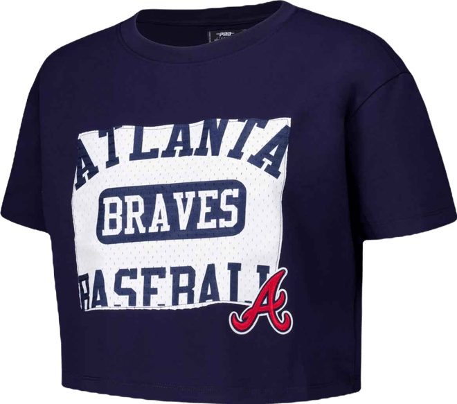 Pro Standard Women's Navy Atlanta Braves Made To Play Boxy Cropped T ...