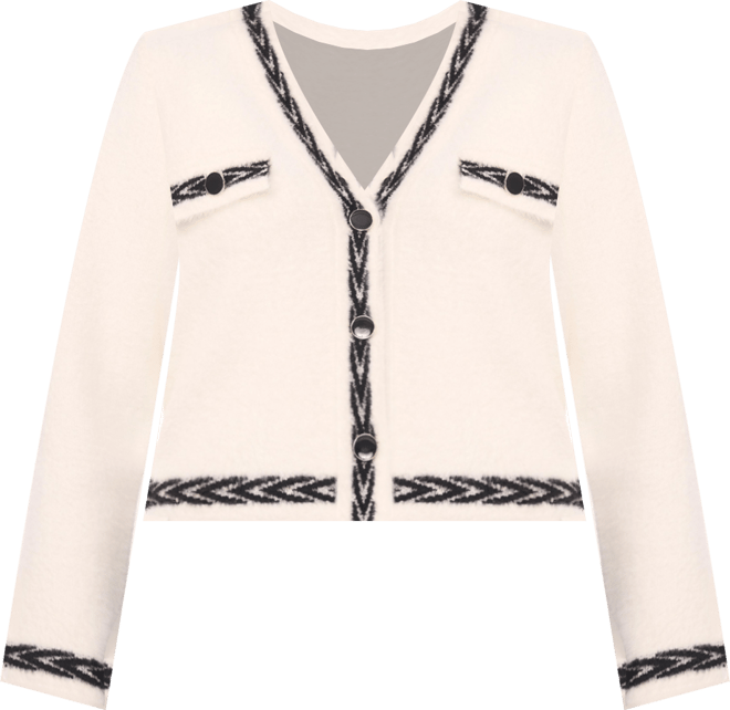 Vince Camuto Women's V-Neck Trim Cardigan Sweater - Macy's