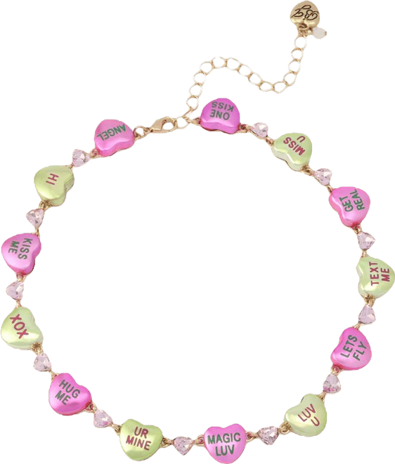 Betsey Johnson Faux Stone Sweetheart Collar Necklace - Macy's