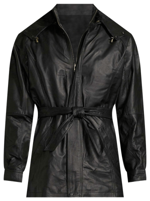 Vintage Leather Hooded Parka With Zip Out Lining - Big Vintage Leather Hooded Parka With Zip Out Lining - Big