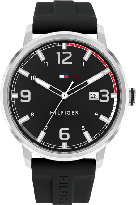 Tommy hilfiger men's black silicone strap watch store